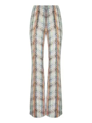 Missoni Flared Trousers In Viscose Lamé With Sequins - Multicoloured