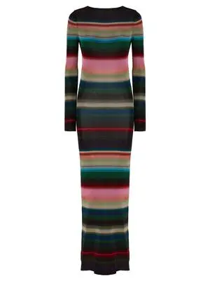 Missoni Long-sleeve Striped Knit Maxi Gown - Multicoloured