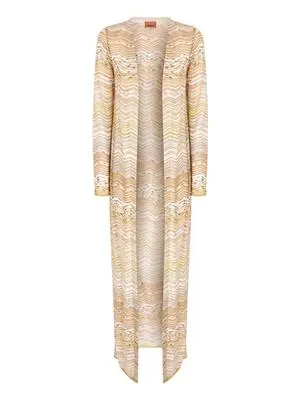 Missoni Long Cardigan With Chevron Pattern And Sequins - Multicoloured