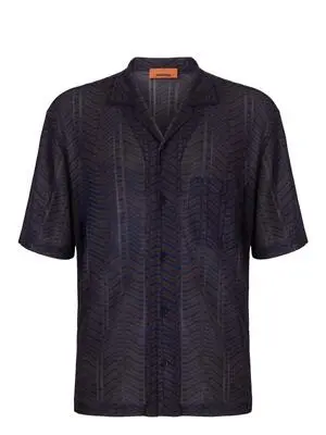 Missoni Viscose Knit Bowling Shirt With Greek Key Motif - Multicoloured