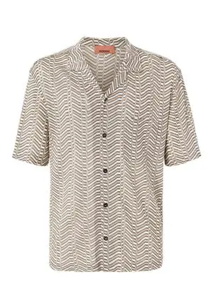 Missoni Viscose Knit Bowling Shirt With Greek Key Motif - Multicoloured