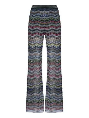 Missoni Chevron Palazzo Trousers With Sequins - Multicoloured