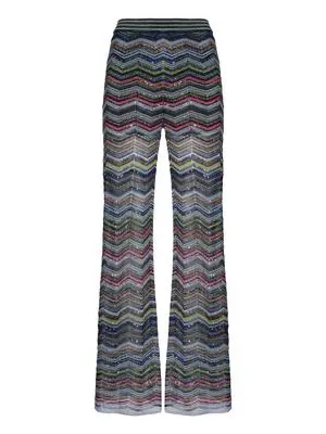 MISSONI Missoni Chevron Palazzo Trousers With Sequins