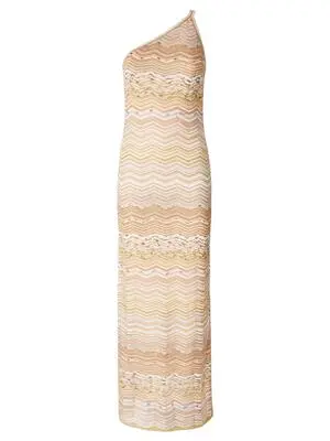 Missoni Missoni Sequined Chevron One-Shoulder Maxi Dress Multicoloured