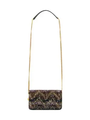 MISSONI Leather And Canvas Wallet On Chain