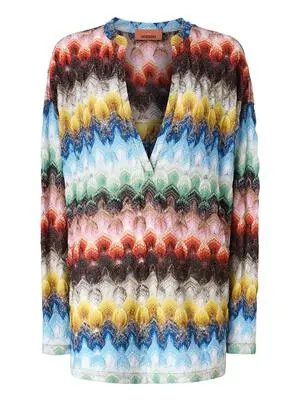 Missoni Long Sleeve V-neck Blouse - Multicoloured