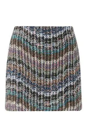 Missoni Blend Lamé Sequined Chevron Mini Skirt - Multicoloured