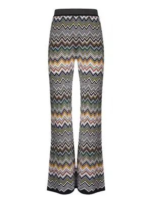 Missoni Chevron Pattern Wool Blend Trousers - Multicoloured