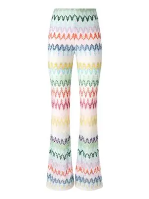 Missoni Zig Zag Motif Lamé Flare Trousers - Multicoloured