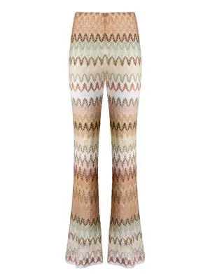 Missoni Zig Zag Motif Flare Trousers In Viscose-blend Lam - Multicoloured