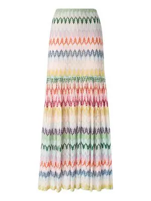 Missoni Long Ruffle Lace Motif Skirt - Multicoloured