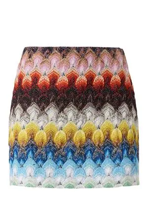 Missoni Viscose Lamé Lace Motif Mini Skirt - Multicoloured