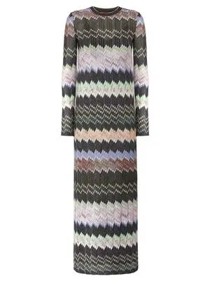 Missoni Long Sleeve Snake Print Gown - Multicoloured