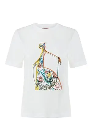 Missoni Cotton Jersey Crewneck T-shirt With Graphic Print - White