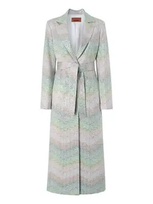 Missoni Duster Coat With Sequin Embellishments And Belt - Multicoloured