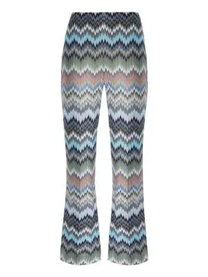Missoni Chevron Pattern Viscose Flared Trousers - Multicoloured