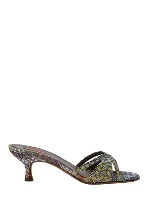 Missoni Embellished Strappy Sandals With Low Heel - Multicoloured
