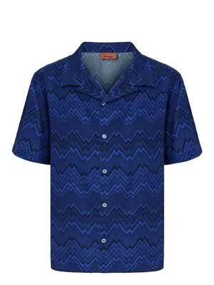 Missoni Tone Irregular Zig Zag Print - Blue