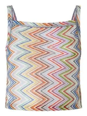 Missoni Zig Zag Tulle Tank Top With Cut-out Detail - Multicoloured