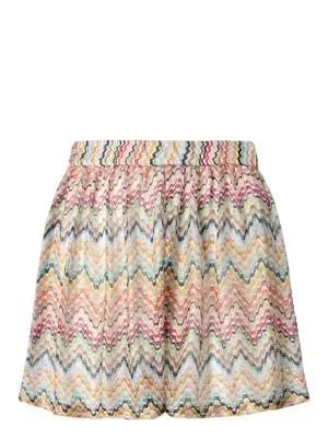 Missoni Zigzag Patterned Lame Shorts - Multicoloured