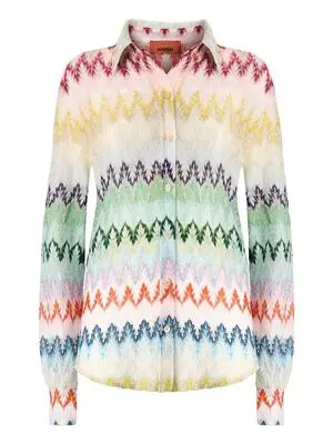 Missoni Raschel Knit Zig Zag Lace Shirt - Multicoloured