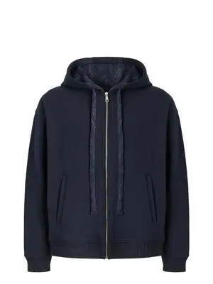 Missoni Zip-up Hoodie With Zig Zag Insert - Blue