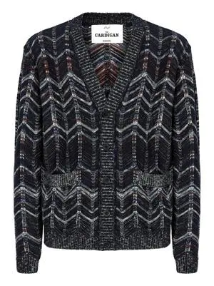 Missoni Chevron Pattern Cotton Cardigan - Blue