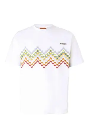 Missoni Cotton Crewneck T-shirt With Logo Lettering - Multicoloured