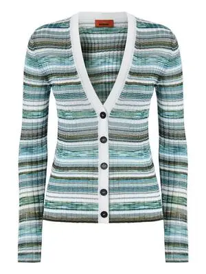 MISSONI Missoni Ribbed Striped Viscose-Blend Cardigan