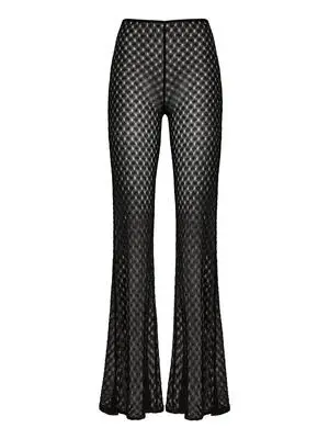 Missoni Flared Lamé Viscose Trousers With Raschel Workmanship - Black