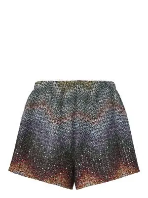 Missoni Mixed Viscose Lamé Shorts With Sequins - Multicoloured