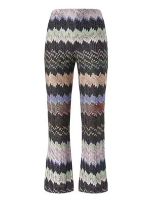 Missoni Patterned Viscose Lamé Cropped Flared Trousers - Multicoloured