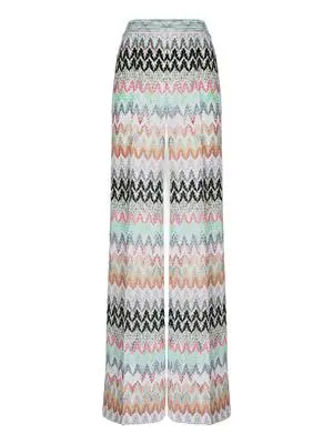 Missoni Wide Leg Trousers With Lace Motif - Multicoloured
