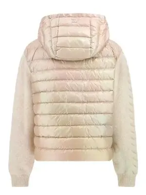 Herno Herno Resort Quilted Jacket With Cable Knit Sleeves Neutrals