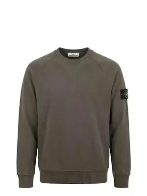 Stone Island Logo Patch Raglan Sleeve Sweatshirt - Grey