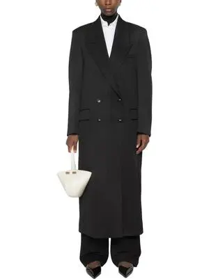 RÓHE Double-breasted Peaked-lapel Coat - Black