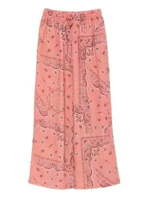 VENUJA Paisley Print Drawstring Trousers - Orange