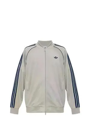 Adidas Embroidered Logo Zip-up Sweatshirt - Grey