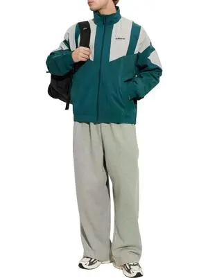 Adidas Logo Print Panelled Jacket - Green