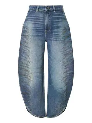 Liu Jo Rhinestone-embellished Faded Jeans - Blue