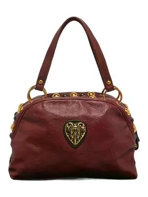 Gucci Guccissima Dome Bag With Crest Plaque - Red