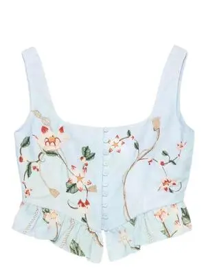 Agua Bendita Eslabon Navegante Cropped Top - Blue