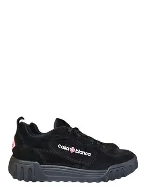 Casablanca Court Suede-detail Sneakers - Black