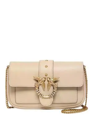 Pinko Love Birds Shoulder Bag - Neutrals