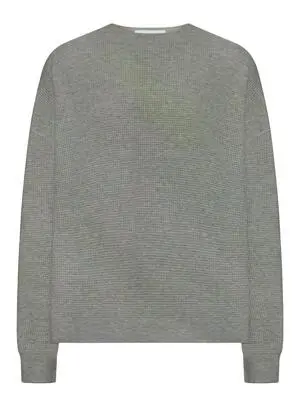 Fear Of God Signature 90s Waffle-knit Crew Neck Sweater - Grey