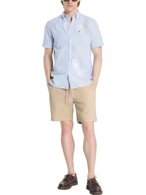 Tommy Hilfiger Vertical-stripe Short-sleeve Shirt - Blue
