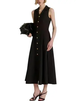 Alberta Ferretti Sleeveless Midi Dress - Black