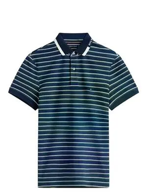 Tommy Hilfiger Striped-pattern Polo Shirt - Blue