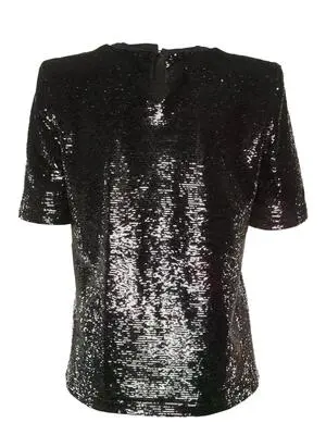 Attico Sequin Embellished Top - Black