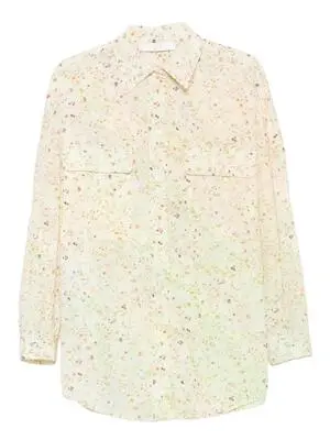 TELA Floral-print Chest-pocket Shirt - Neutrals